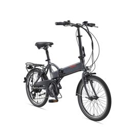 Telefunken E-Bike F820, Faltrad mit 6 Gang Kettenschaltung, Anthrazit