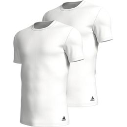 Adidas Active Flex Cotton 3 Shirt, 2er-Pack, 4-Wege-Stretch, für Herren, weiß, M