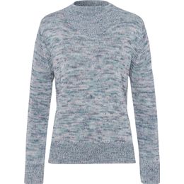 Damen Strickpullover mit Stehkragen mint-meliert, Gr&ouml;&szlig;e 48