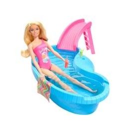Mattel Barbie Pool mit Puppe mit Pool, Rutsche, Handtuch und Accessoires