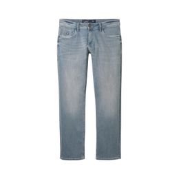 Tom Tailor Herren Marvin Straight Jeans mit recycelter Baumwolle, blau, Uni, Gr. 32/36