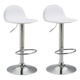 CLP 2er Set Barhocker Lana V2 Mit Kunstlederbezug I 2 x H&ouml;henverstellbarer Barstuhl Mit Lehne