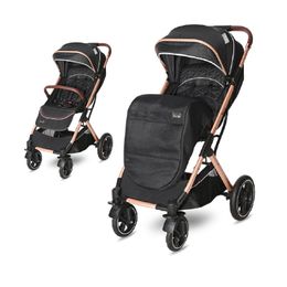 Lorelli Kinderwagen Storm Buggy, Fu&szlig;abdeckung, PU-R&auml;der, Sonnendach, verstellbar black