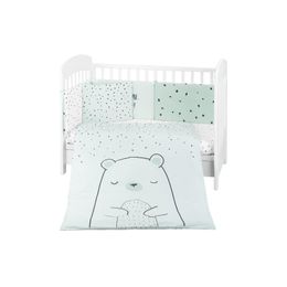 Kikkaboo Kinderbettw&auml;sche B&auml;r 6tlg. Decke 135 x 95 Kissen 45 x 35 Laken 140 x 70 gr&uuml;n
