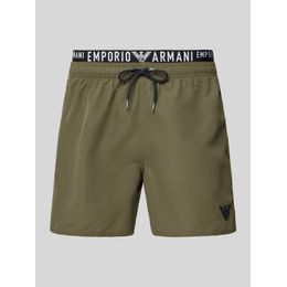 Emporio Armani Badehose mit elastischem Logo-Bund