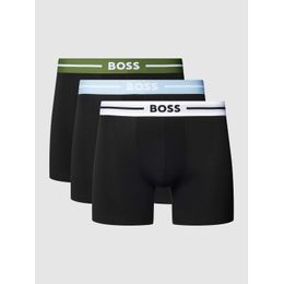 BOSS Boxershorts mit elastischem Label-Bund Modell 'Bold' im 3er-Pack
