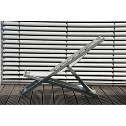 Jan Kurtz Rimini Deckchair Liegestuhl Aluminium eloxiert/Kunststoffgewebe Weiß