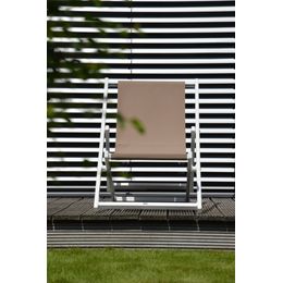Jan Kurtz Rimini Deckchair Liegestuhl Aluminium eloxiert/Kunststoffgewebe Taupe