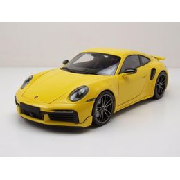 Minichamps Modellauto Porsche 911 992 Turbo S Sport Design 2021 gelb Modellauto 1:18 Minicha