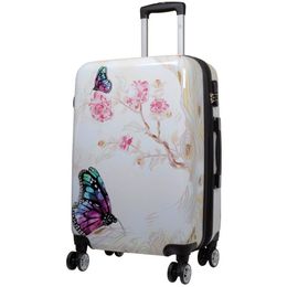 Trendyshop365 Hartschalen-Trolley Butterfly beige