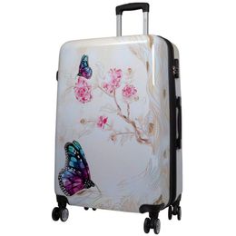 Trendyshop365 Hartschalen-Trolley Butterfly beige