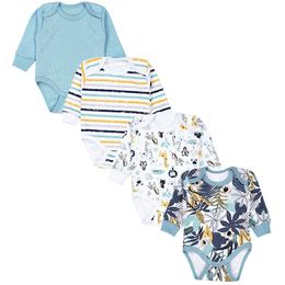 TupTam Langarmbody Baby Jungen Langarm Body Mitwachsbody Babybody mit Druck 4er Pack