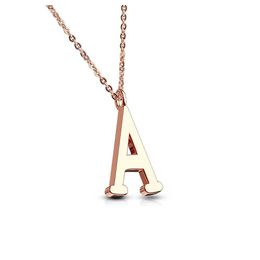 BUNGSA Ketten-Set Kette Buchstaben Anhänger Rosegold aus Edelstahl Damen (1-tlg)