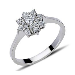 EinStein Diamant Diamantring Diamant Blume Ring 14 Karat Weißgold