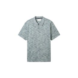 Tom Tailor Herren Plus - Poloshirt in Melange Optik, blau, Melange Optik, Gr. 2XL
