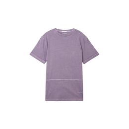 Tom Tailor Jungen T-Shirt mit Bio-Baumwolle, lila, Uni, Gr. 152