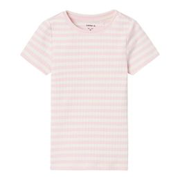name it - T-Shirt NMFSURAJA STRIPES MINI in parfait pink, Gr.110