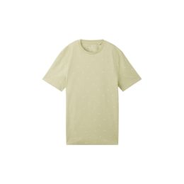 Tom Tailor Denim Herren T-Shirt mit Allover Print, grün, Allover Print, Gr. XL