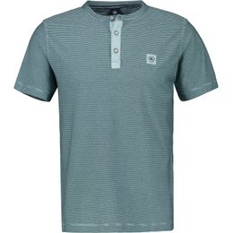 Lerros T-Shirt, Henley-Ausschnitt, Knopfleiste, für Herren,, blau, L