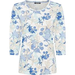 Olsen Shirt, 3/4-Arm, floral, für Damen, blau, 44