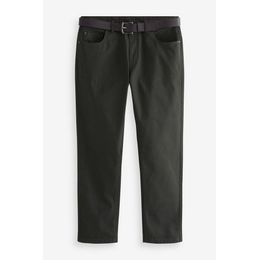 next 5-Pocket-Hose Slim Fit Hose mit 5 Taschen und Gürtel (2-tlg)