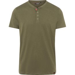 Timezone T-Shirt, Henley-Ausschnitt, für Herren, grün, L