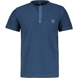 Lerros T-Shirt, Henley-Ausschnitt, Knopfleiste, für Herren,, blau, XL