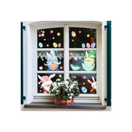 AUKUU Wandtattoo 20*30cm Gnome Ostern Fensteraufkleber Glasvitrine