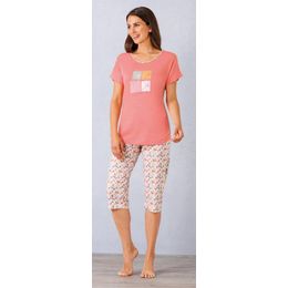 Hajo Capri-Pyjama Damen Schlafanzug mit Caprihose (2 tlg) Modisches Design