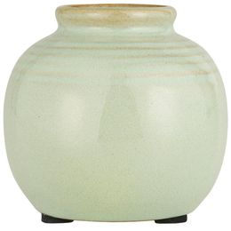 IB Laursen Mini Vase mit Rillen, H7,5/Ø8 cm, hellgrün