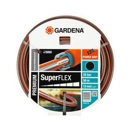 Gardena Premium SuperFLEX Schlauch, 13mm (1/2") grau/orange, 50 Meter Schlauchlänge: 50 Meter Durchmesser: 13 mm Wagen/-Halter: Ohne Verwendungszweck: Zum Bewässern von größeren Gärten