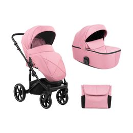 Kikkaboo Kinderwagen Amani 2 in 1 Babywanne, Sportsitz, Wickeltasche, Matratze rosa