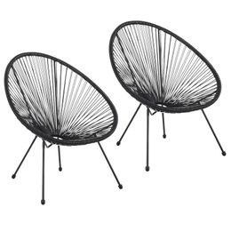ALBATROS Acapulco Stuhl 2er Set schwarz – Gartenstuhl oder Balkon-Sessel im Ikonischen Design – Ergonomisch & bis 120 kg belastbar - Lounge Sessel Outdoor oder Indoor, Relaxsessel