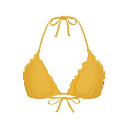 Chiemsee Bikini-Top im gerüschten Triangel-Stil, gelb, 38 A/B