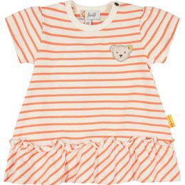 Steiff Shirtkleid, Puffärmel, Bären-Patch, für Babys und Kleinkinder, orange, 68