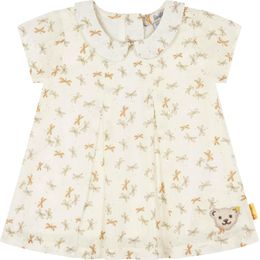 Steiff Shirtkleid, Bubikragen, Bären-Patch, für Babys und Kleinkinder, beige, 80