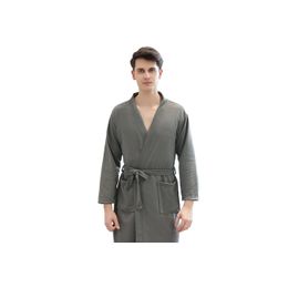 CALIYO Bademantel Bademantel Damen & Herren Unisex Leichter Morgenmantel Waffel-Pique