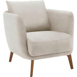 Schöner Wohnen Kollektion SCHÖNER WOHNEN-Kollektion Sessel Pearl - 5 Jahre Hersteller-Garantie, auch in Bouclé, Maße (B/H/T): 86/68/86 cm, Füße Massivholz, weiß