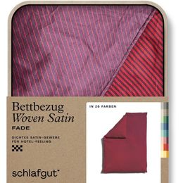 Bettbezug Woven Satin Fade mit feinen Streifen, Schlafgut (1 St), mit Farbverlauf, Mix & Match: passender Kissenbezug erhältlich, rot