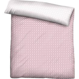Wendebettbezug Mix & Match in Größe 135x200 oder 155x220 cm, Biberna (1 St), Bettbezug aus Baumwolle, gemusterte Bettwäsche mit Wendeoptik, rosa