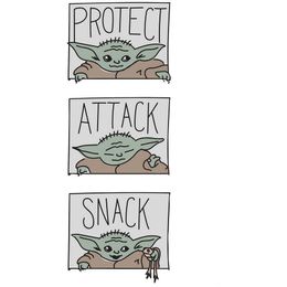 Komar Wandbild Mandalorian The Child Protect Attack Snack, Disney, Star Wars (1 St), Kinderzimmer, Schlafzimmer, Wohnzimmer, bunt