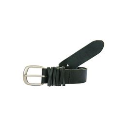 PETROL INDUSTRIES Ledergürtel mit stylishem Multischlaufen-Loop, schwarz|silberfarben