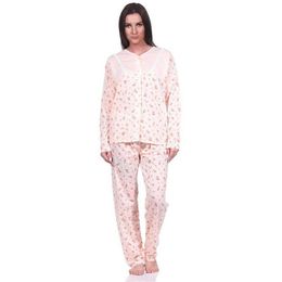 EloModa Pyjama Damen Pyjama in klassischer Form mit Knopfleiste (2 tlg)