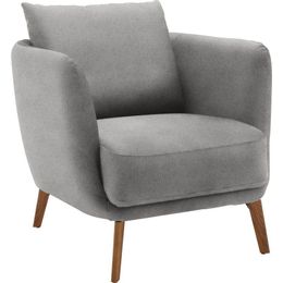 Schöner Wohnen Kollektion SCHÖNER WOHNEN-Kollektion Sessel Pearl - 5 Jahre Hersteller-Garantie, auch in Bouclé, Maße (B/H/T): 86/68/86 cm, Füße Massivholz, grau