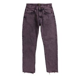 Aries Regular-fit-Jeans Aries Vintage-Jeans verwaschene Jeans-Hose mit ausgefranstem Bund Freizeit-Hose Violett