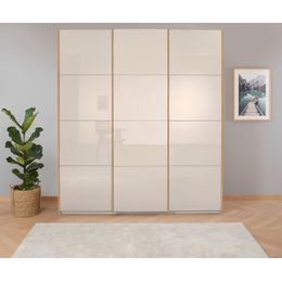 Rauch Schwebetürenschrank Koluna Glasfront, inkl. 2 Innenschubladen sowie extra Böden, beige