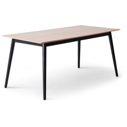 Hammel Furniture Esstisch Meza by Hammel, Designtisch mit 2 Einlegeplatten (1-St), rechteckige Tischplatte MDF, Massivholzgestell, in zwei Breiten, beige