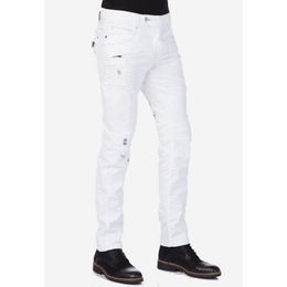 Cipo & Baxx Cipo & Baxx Slim-fit-Jeans mit stylishen Reißverschlusstaschen, weiß