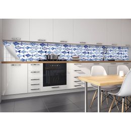 MySpotti Küchenrückwand fixy Shoal, selbstklebende und flexible Küchenrückwand-Folie, blau