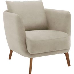 Schöner Wohnen Kollektion SCHÖNER WOHNEN-Kollektion Sessel Pearl - 5 Jahre Hersteller-Garantie, auch in Bouclé, Maße (B/H/T): 86/68/86 cm, Füße Massivholz, beige